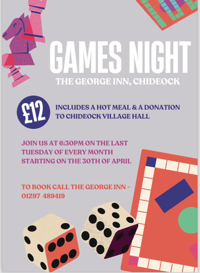 GAMES NIGHT – LAST TUESDAY OF EVERY MONTH | Chideock and Seatown